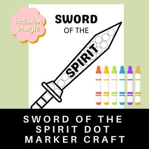 Sword of the Spirit Bible Dot Marker Sunday School Church Craft - Etsy