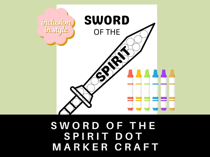 Sword of the Spirit Bible Dot Marker Sunday School Church Craft - Etsy