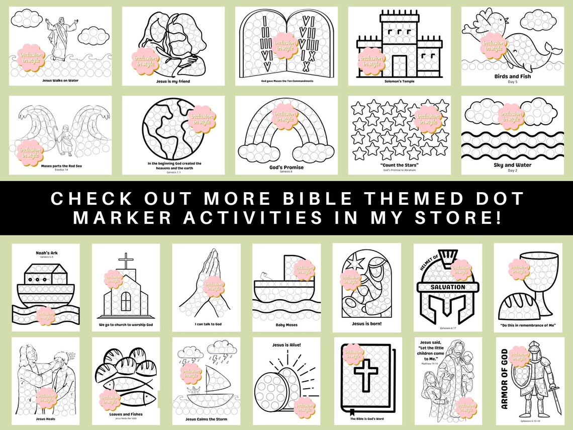 Bible Dot Marker Coloring Pages Bundle | I Can Read the Bible + the ...