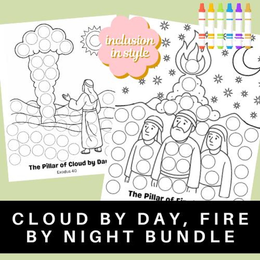 Pillar of Cloud by Day & Fire by Night Dot Marker Bible BUNDLE | Exodus ...