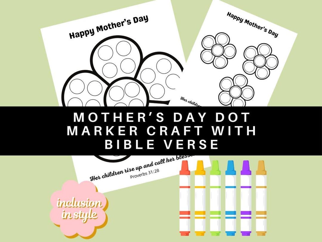 Mother's Day Sunday School Church Dot Marker Flower Craft | Proverbs 31 ...
