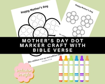 Mother's Day Card Activity Sunday School Craft for Mom Coloring Potted ...