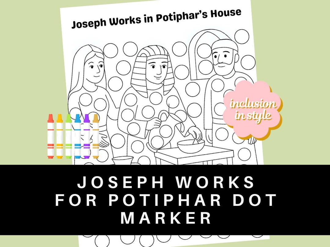Joseph Works for Potiphar Dot Marker Coloring Page | Bible Story ...