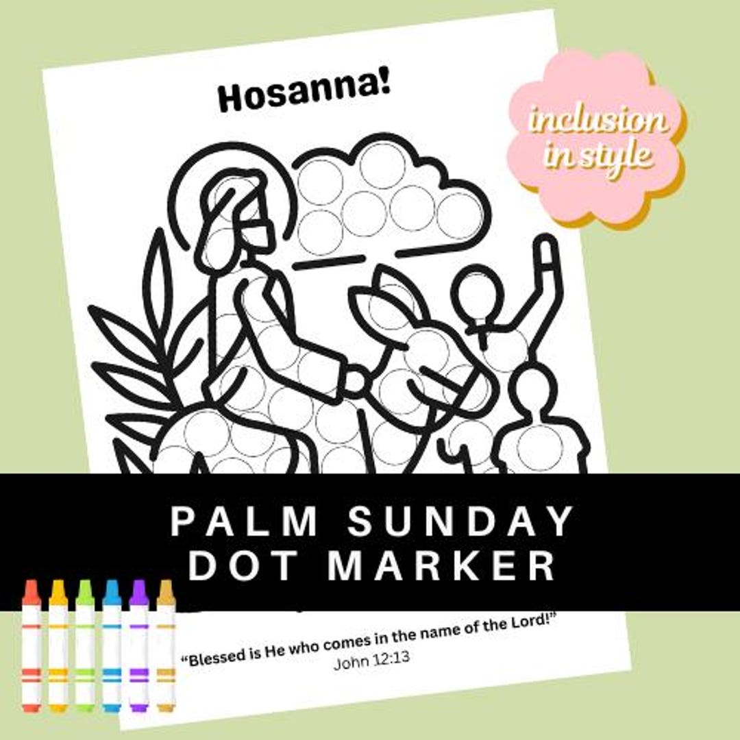 Hosanna Palm Sunday Easter Jesus Bible Dot Marker Sunday School Church ...
