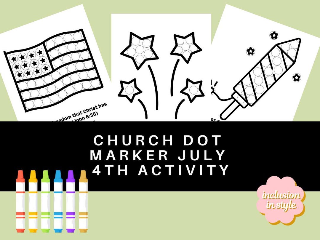 Independence Day July 4th Bible Sunday School Church Dot Marker Craft ...