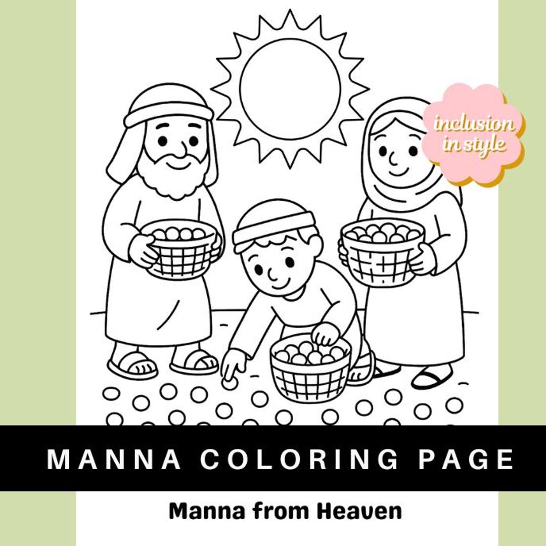 Manna From Heaven Coloring Page | Bible Story Coloring Sheet | Exodus ...