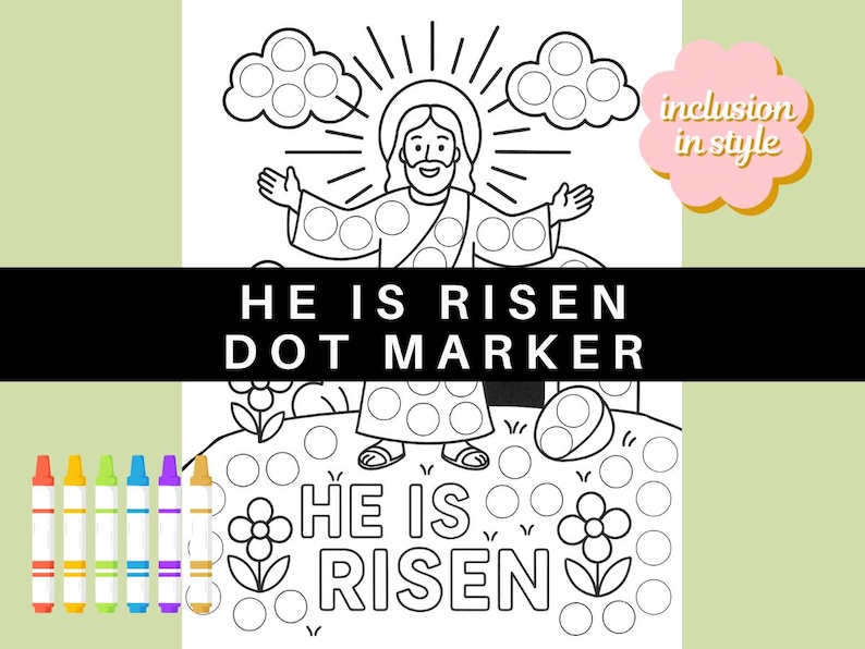 Easter Jesus is Alive Sunday School Bible Dot Marker Church Craft - Etsy