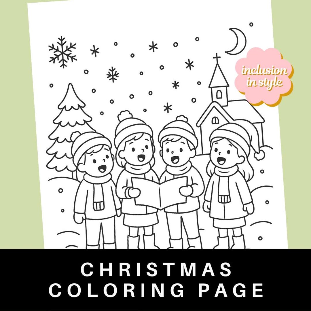 Christmas Caroling Coloring Page | Bible Activity - Etsy