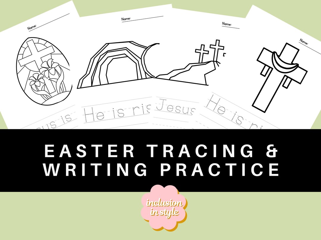 Easter Tracing & Writing Practice "jesus is Alive" and "he is Risen" 8 ...