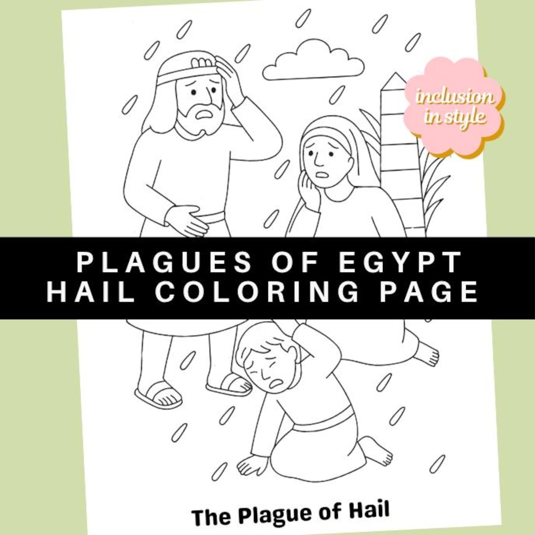 Plague of Hail Coloring Page | the Ten Plagues of Egypt Exodus Bible ...