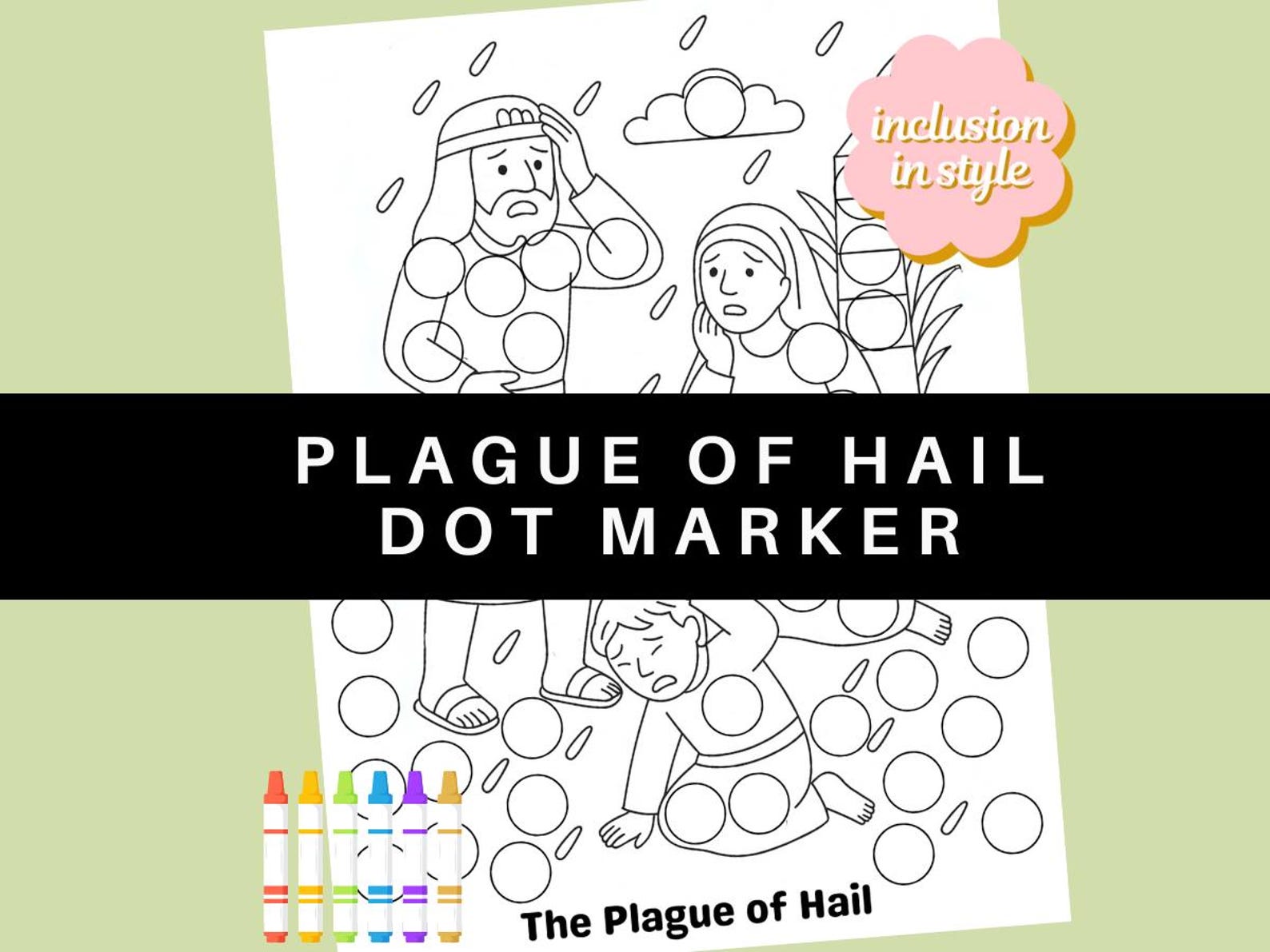 The Plague of Hail Dot Marker Coloring Page | Bible Story of Moses ...