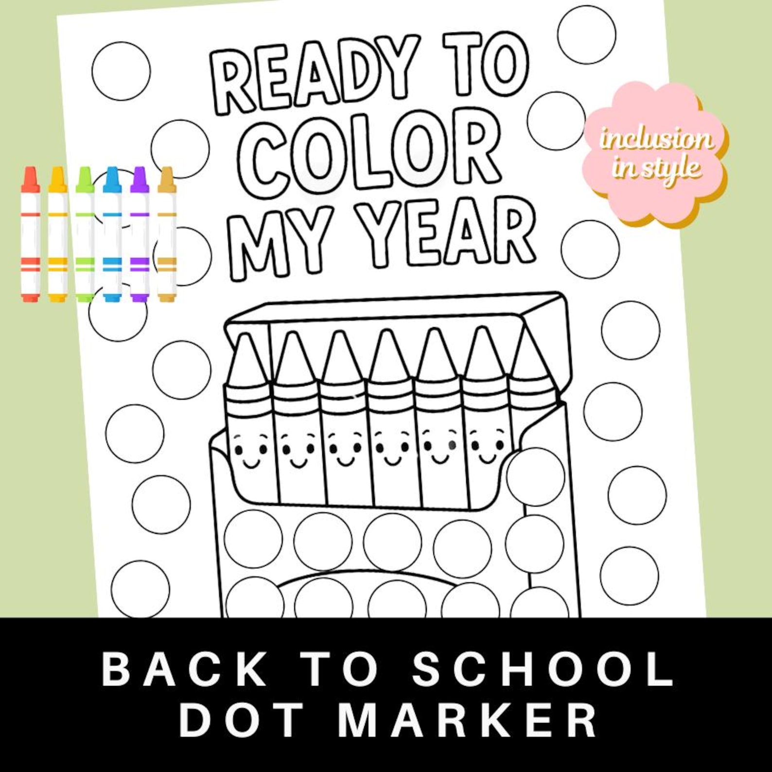 Ready to Color My Year Dot Marker Coloring Page – Back to School Fine ...
