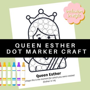 Queen Esther Bible Dot Marker Sunday School Church Craft - Etsy