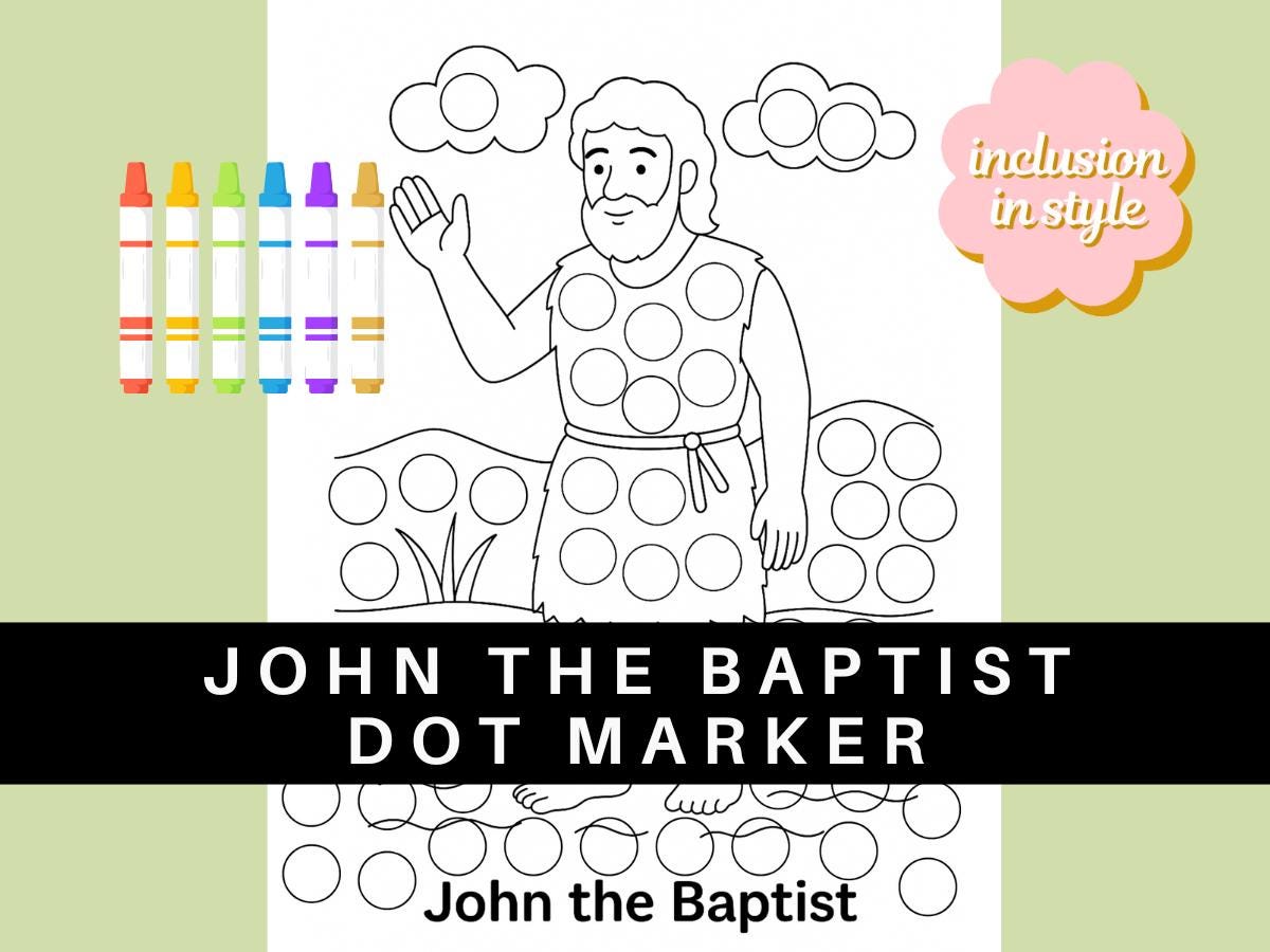 John the Baptist Dot Marker Page | Bible Story Activity | Sunday School ...