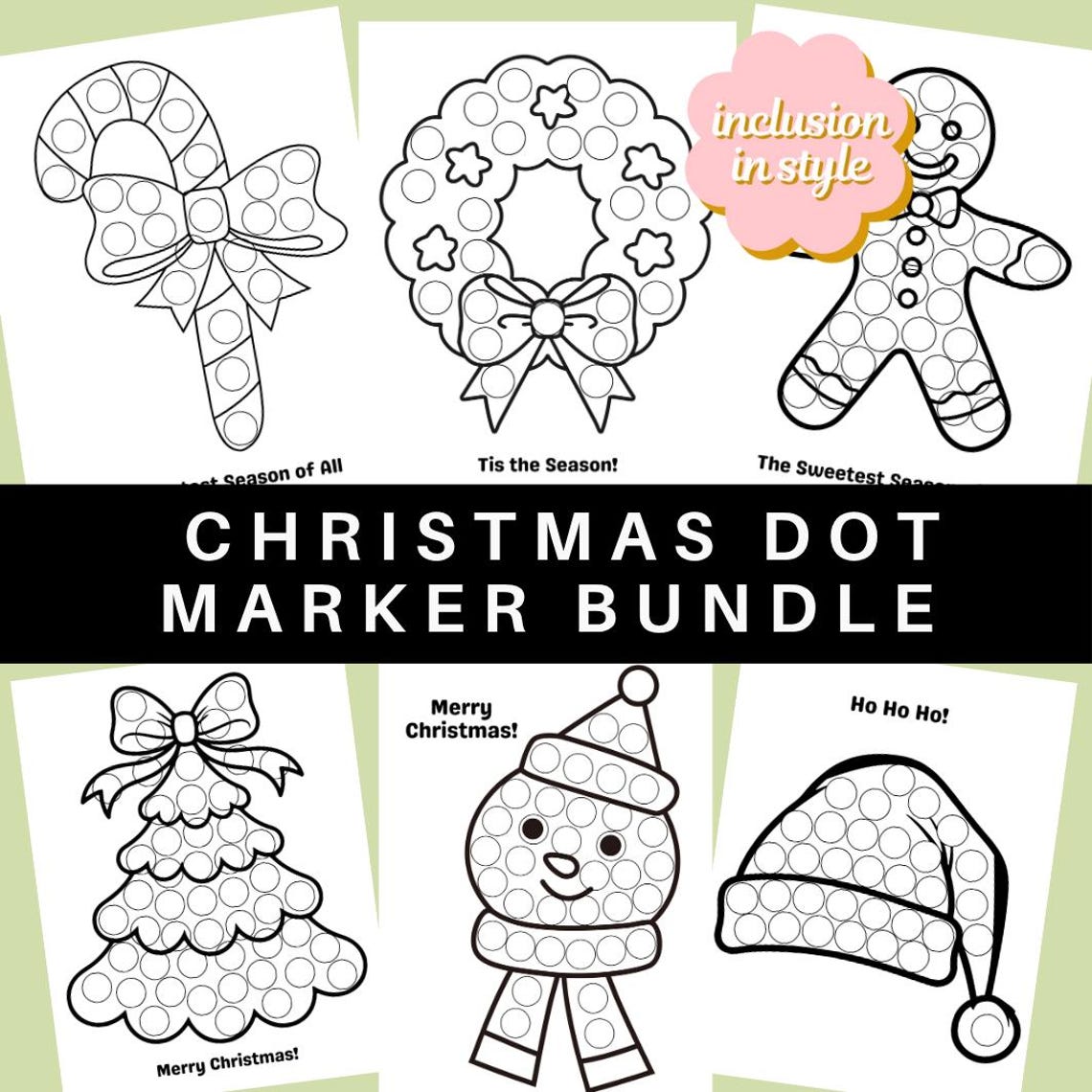 Classic Christmas Dot Marker Coloring Pages Bundle | Holiday Activities ...