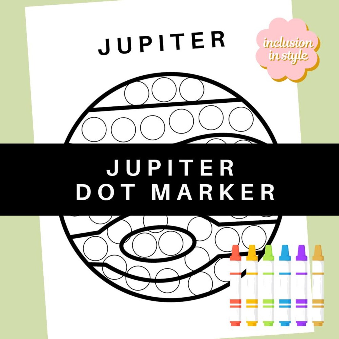 Jupiter Dot Marker Coloring Page | Planet-themed Fine Motor Activity - Etsy