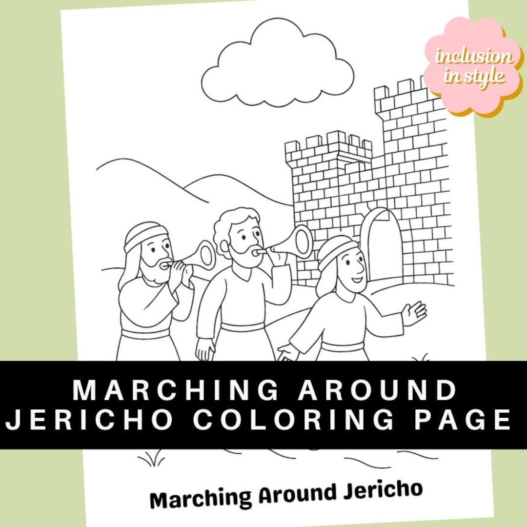 Marching Around Jericho Bible Coloring Page | Joshua Battle of Jericho ...