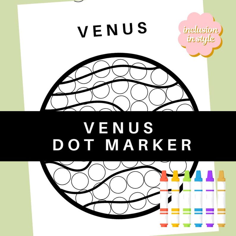 Venus Dot Marker Coloring Page | Planet-themed Fine Motor Activity - Etsy
