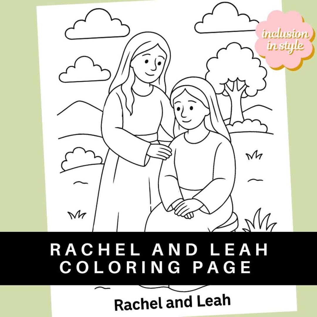 Rachel and Leah Genesis 29 Coloring Page | Bible Story Sunday School ...