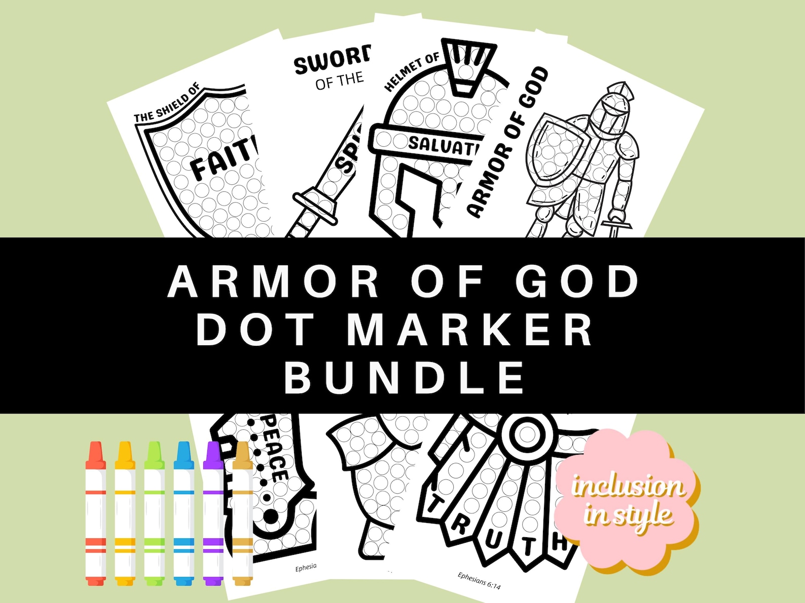 Armor of God Bible Dot Marker Sunday School Church Craft FULL BUNDLE - Etsy