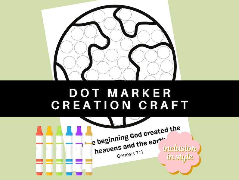 Creation Earth Bible Dot Maker Sunday School Church Craft | Genesis 1 ...