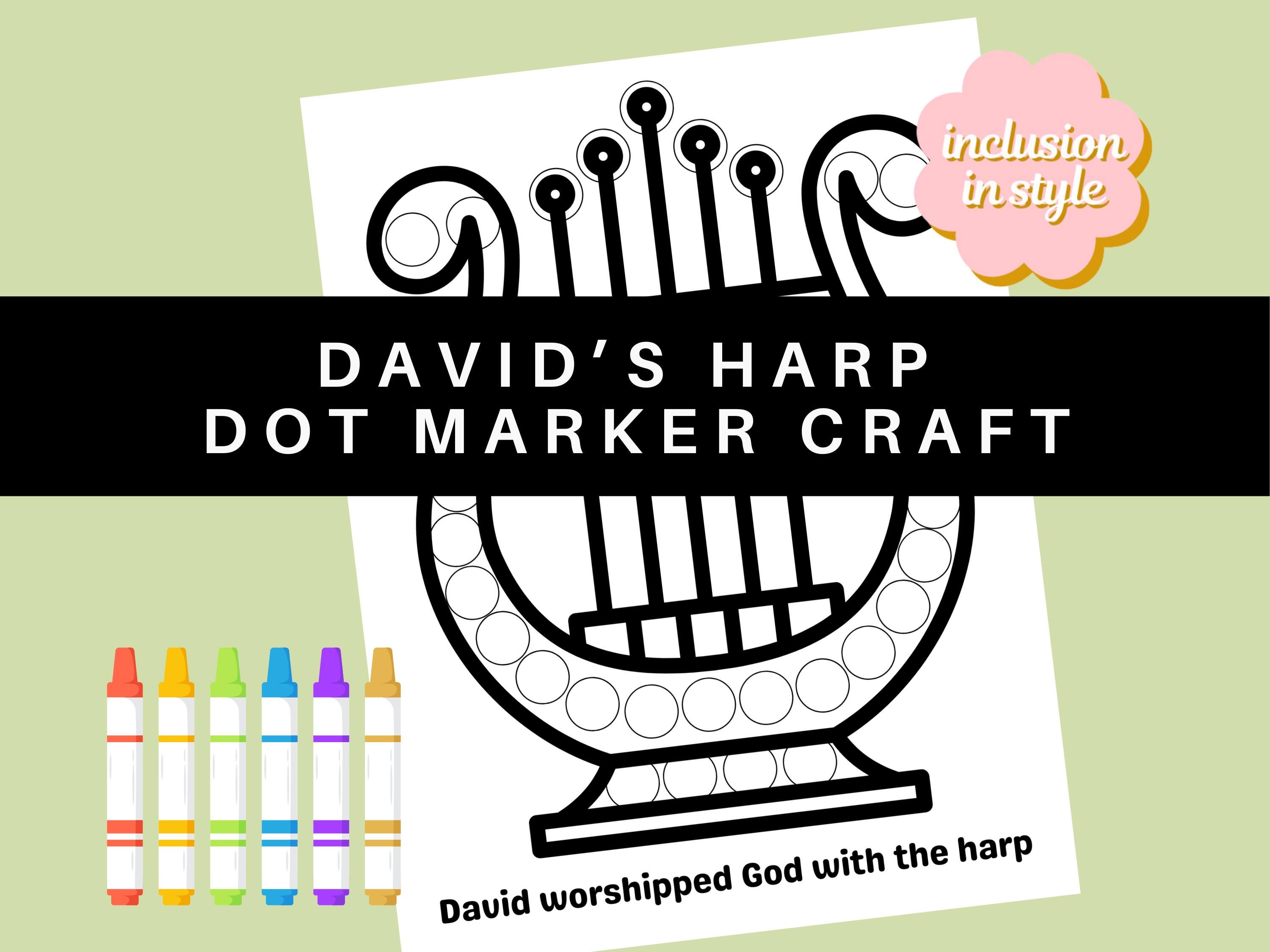 David's Harp Worship Bible Dot Marker Sunday School Church Craft - Etsy
