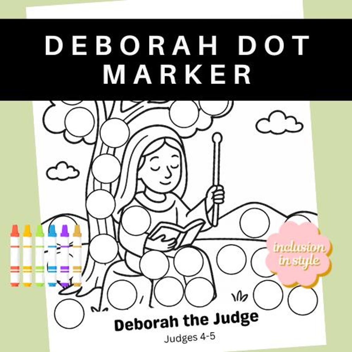 Deborah the Judge Dot Marker Coloring Page | Bible Activity for Kids - Etsy