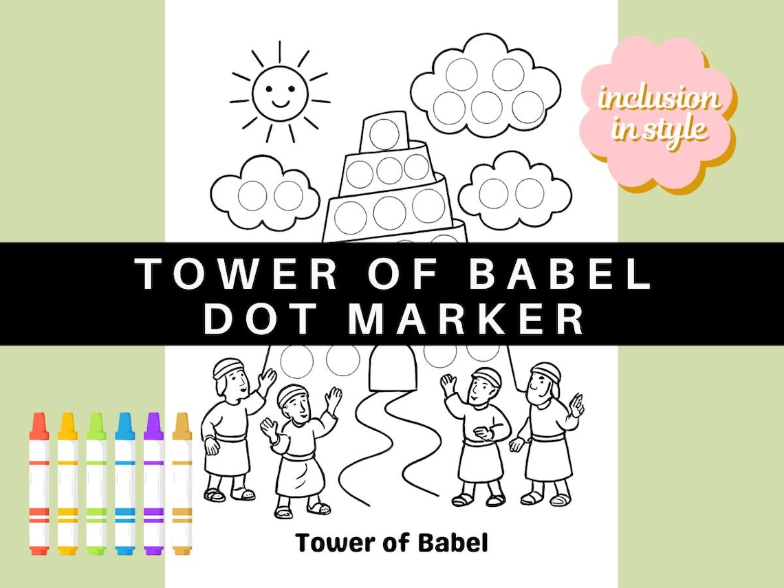 Tower of Babel Sunday School Bible Dot Marker Church Craft - Etsy