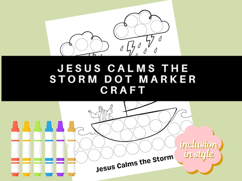 Jesus Calms the Storm Bible Dot Marker Sunday School Church Craft - Etsy