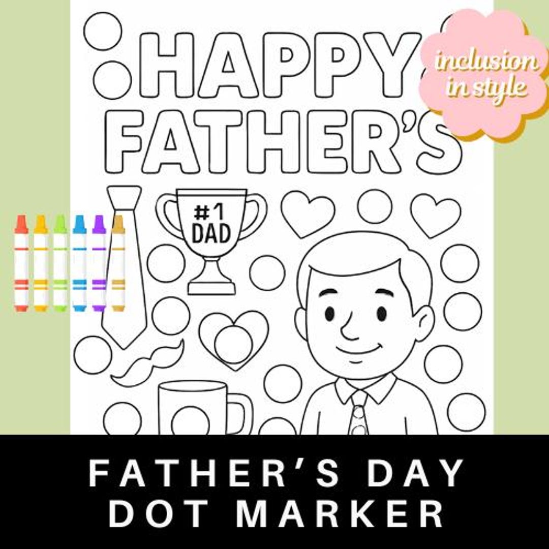Father’s Day Dot Marker Coloring Page - Etsy