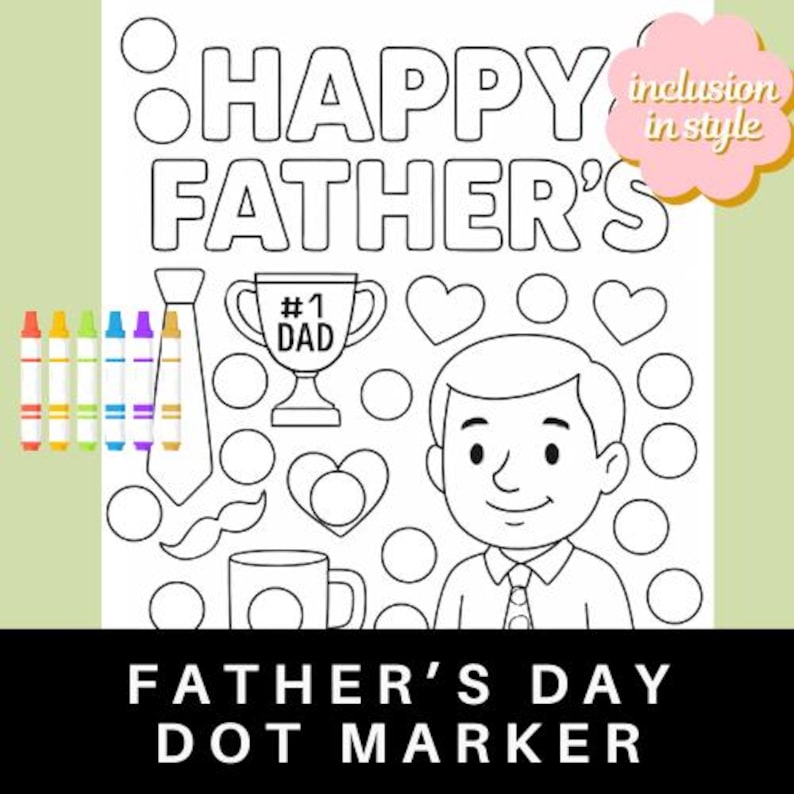 Father’s Day Dot Marker Coloring Page - Etsy