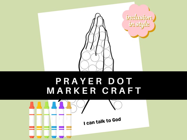 Prayer Bible Dot Marker Sunday School Church Craft - Etsy