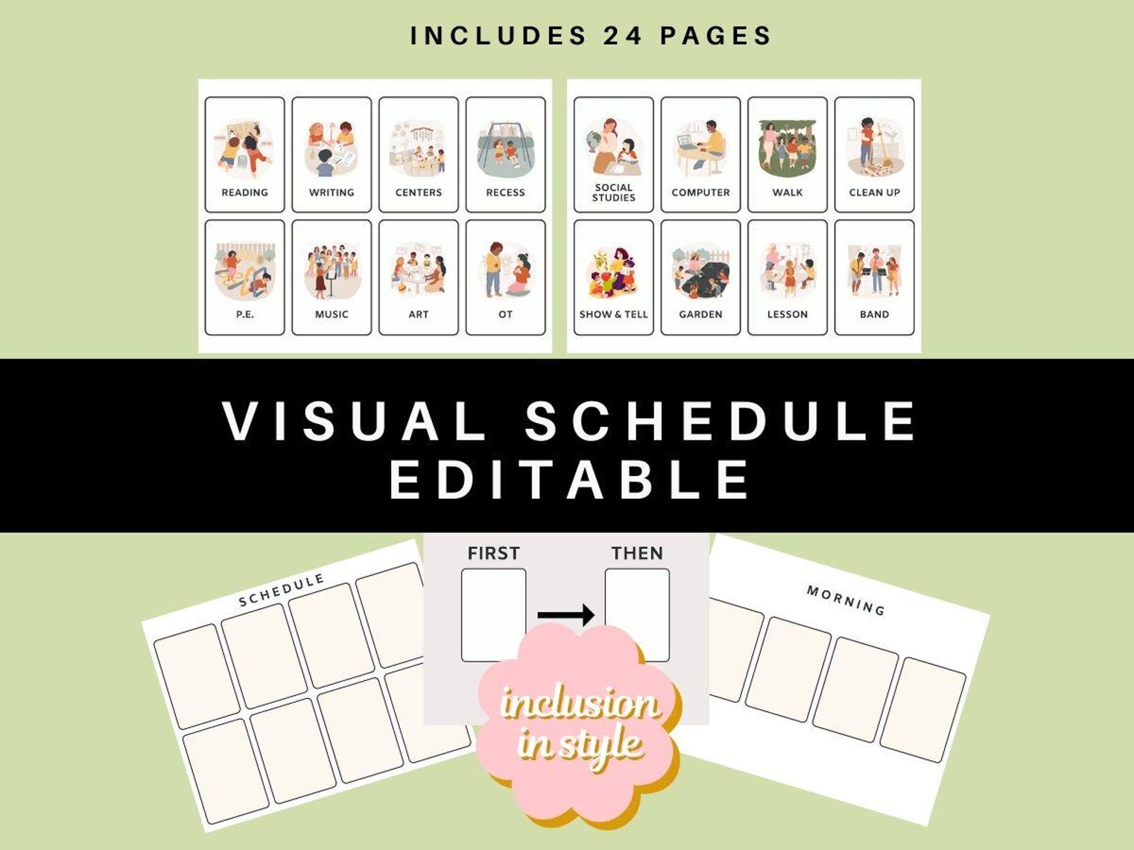 Editable Visual Schedule With 75+ PECS Cards – Daily Routine for ...