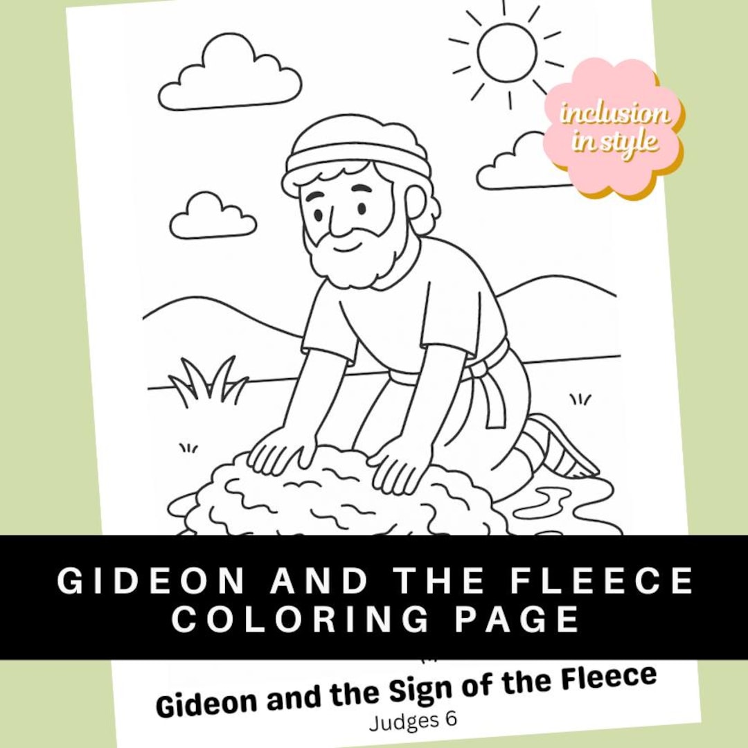 Gideon and the Fleece Bible Coloring Page | Judges 6 Church Christian ...