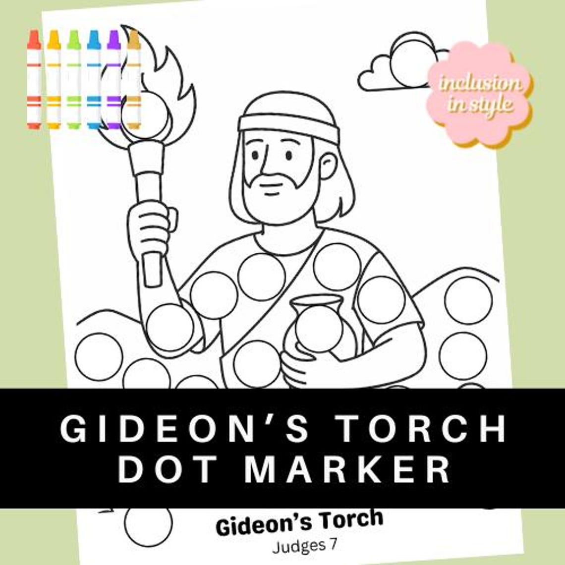 Gideon’s Torch Dot Marker Coloring Page – Bible Hero Activity - Etsy