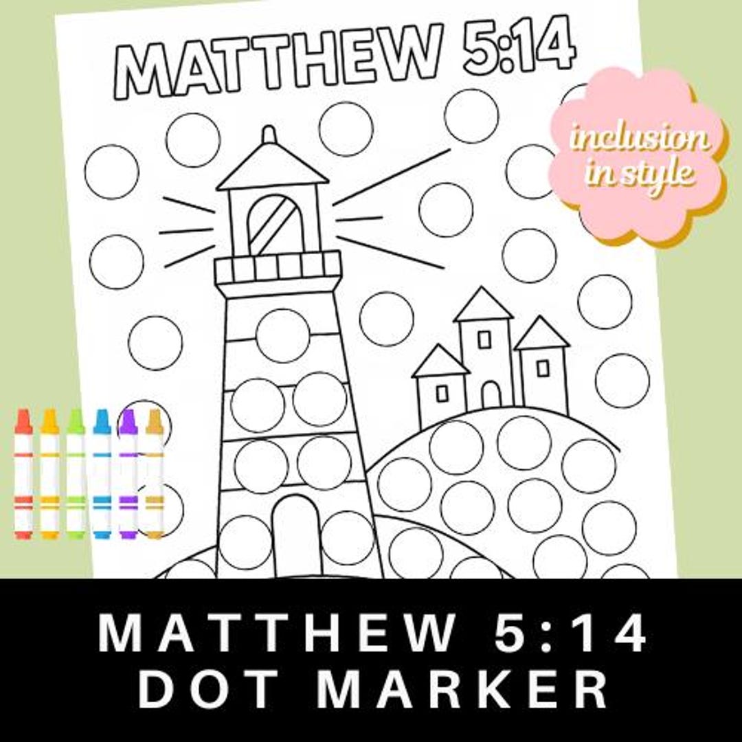 You Are the Light of the World Dot Marker Bible Coloring Page | Matthew ...