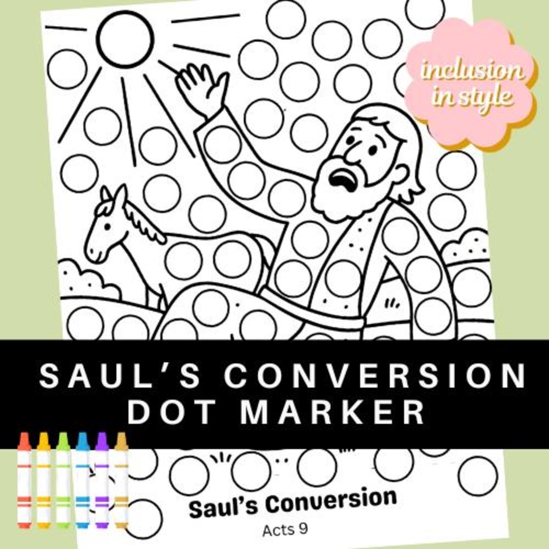 Saul’s Conversion Dot Marker | Road to Damascus Bible Activity for Kids ...