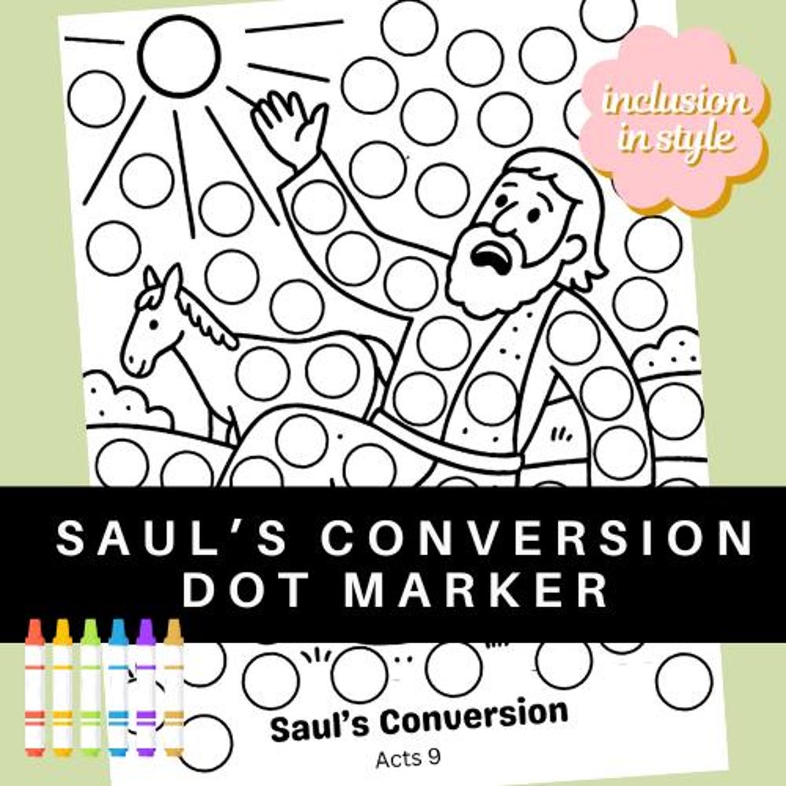 Saul’s Conversion Dot Marker | Road to Damascus Bible Activity for Kids - Etsy