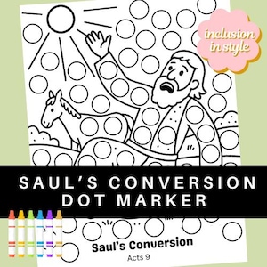 Saul’s Conversion Dot Marker | Road to Damascus Bible Activity for Kids ...