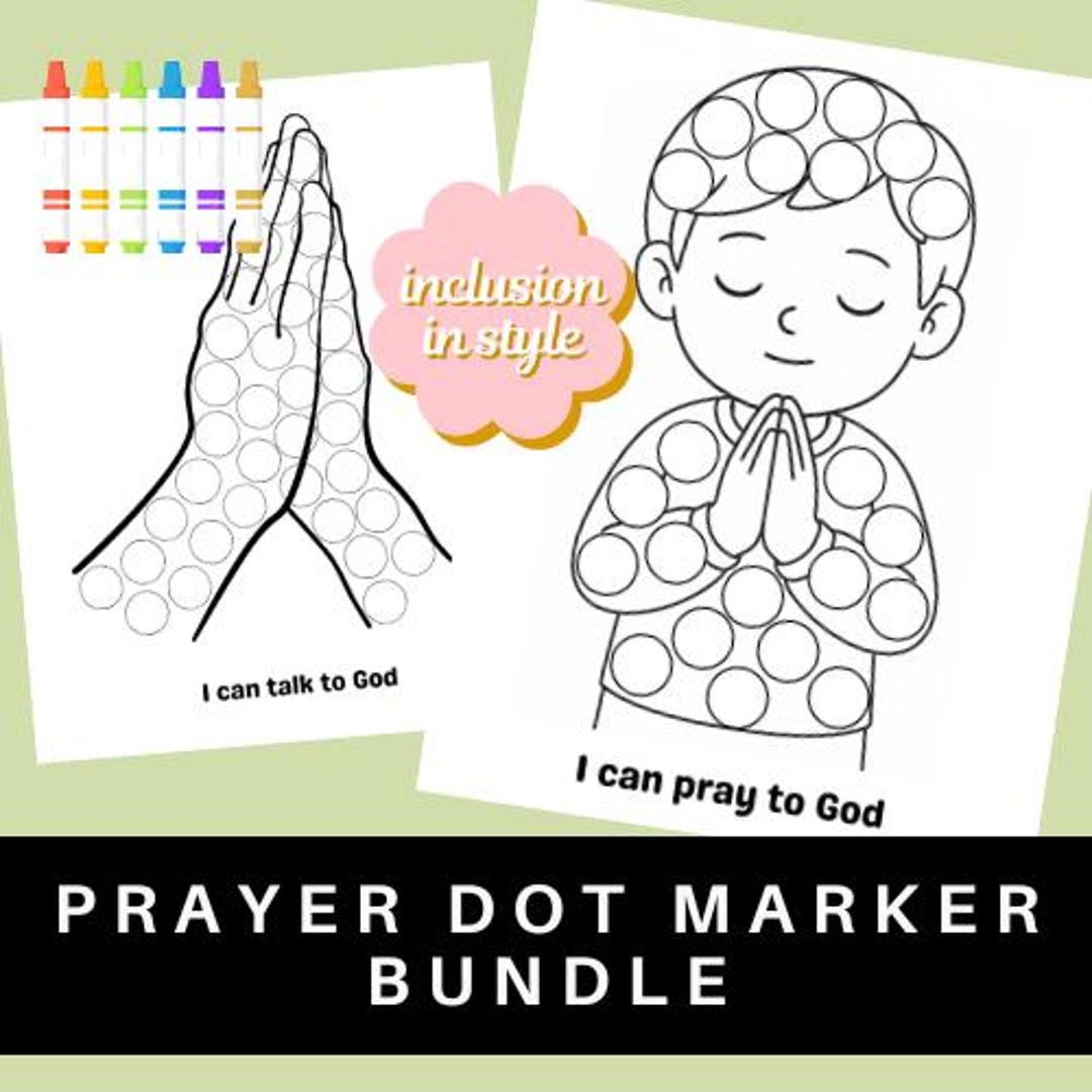 Prayer Dot Marker Coloring Pages Bundle | I Can Pray to God + I Can ...