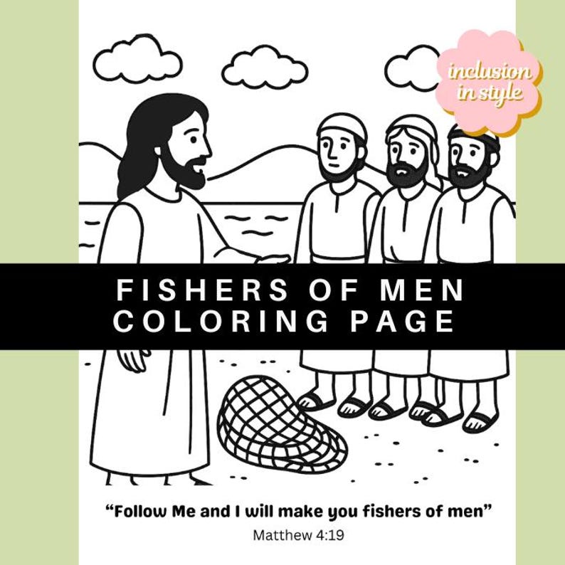Fishers of Men Coloring Page | Jesus Calls His Disciples | Bible Story ...