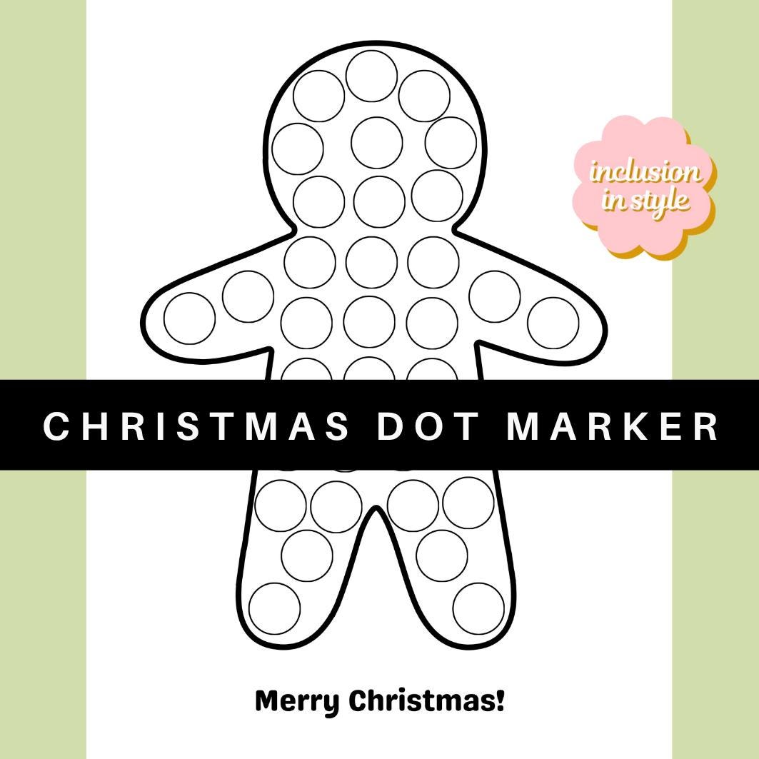Gingerbread Man Dot Marker Page | Christmas Coloring Activity - Etsy