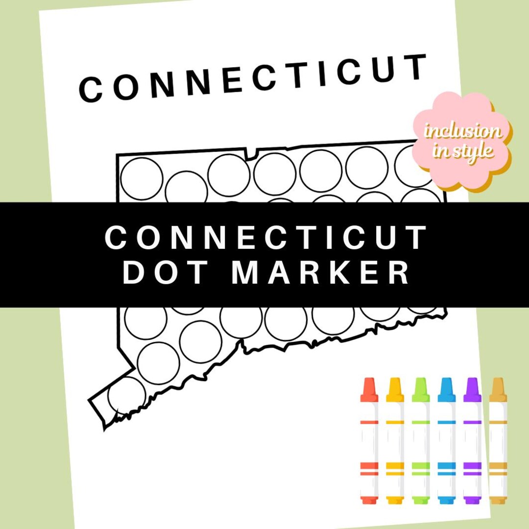 Connecticut Dot Marker Coloring Page | State-themed Fine Motor Activity ...