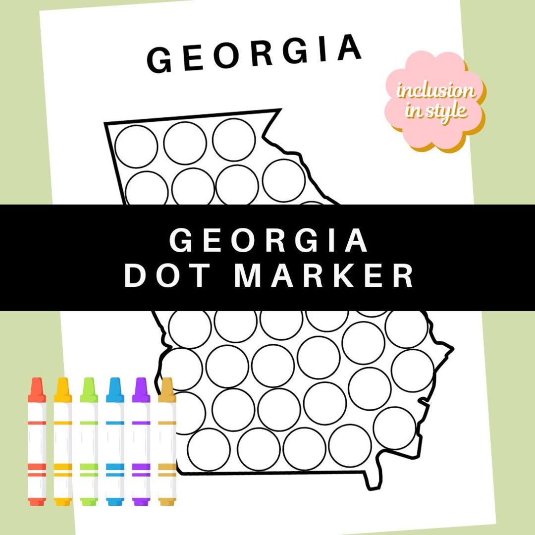 Georgia Dot Marker Coloring Page | State-themed Fine Motor Activity - Etsy