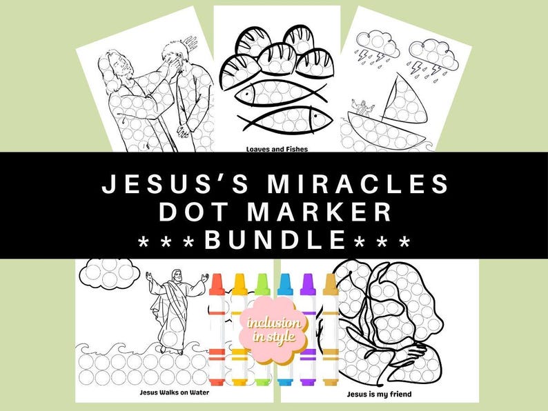Jesus's Miracles Bible Dot Marker Sunday School Church Craft BUNDLE - Etsy