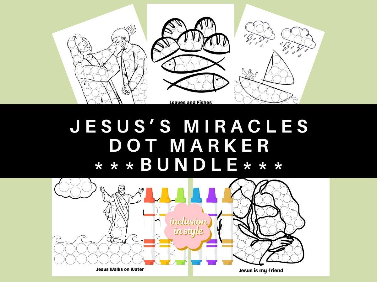 Jesus's Miracles Bible Dot Marker Sunday School Church Craft BUNDLE - Etsy