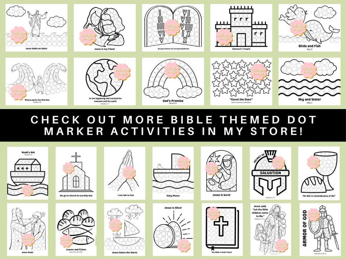 Prayer Bible Dot Marker Sunday School Church Craft - Etsy