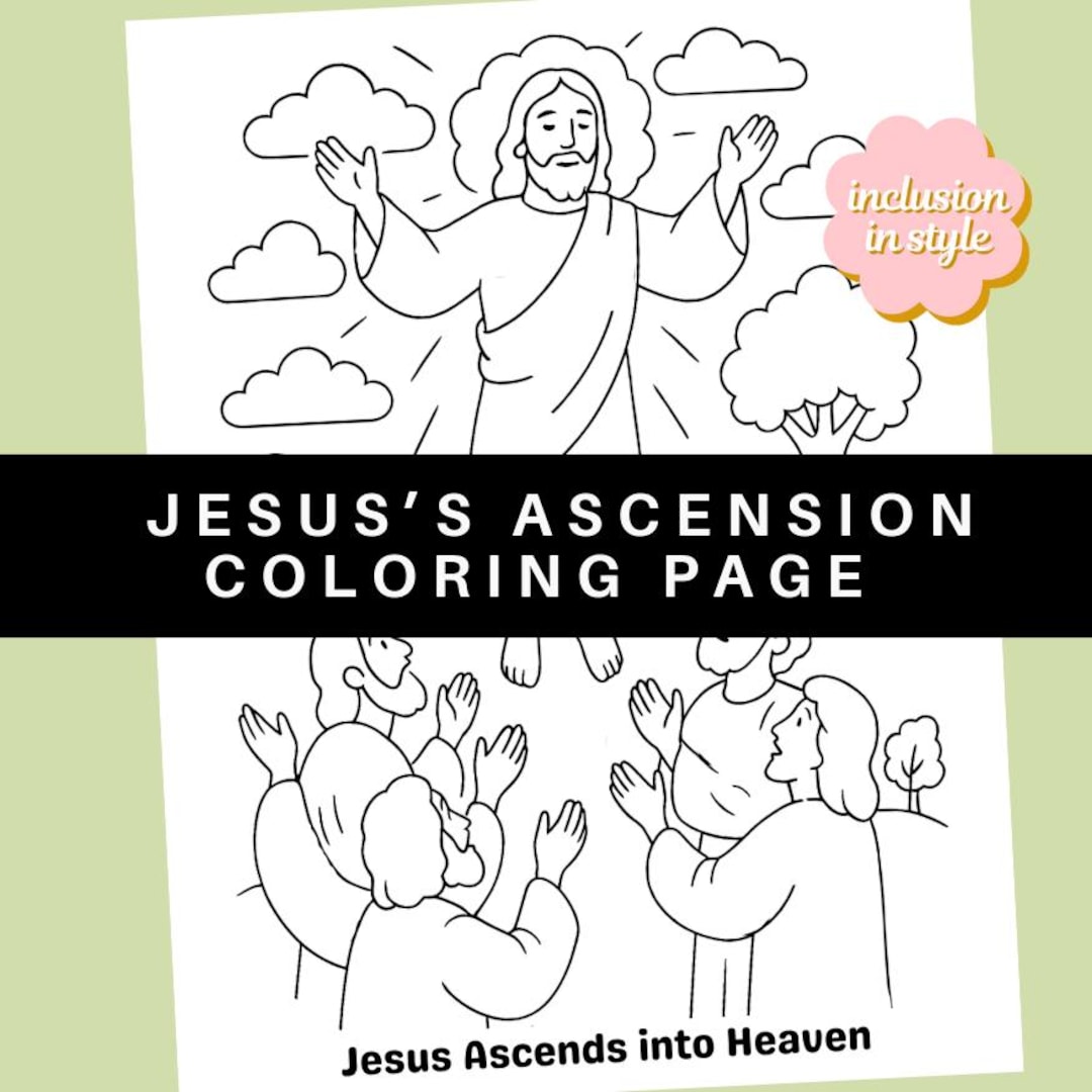 Jesus’ Ascension Bible Story Coloring Page | Acts 1:9–11 | Sunday ...