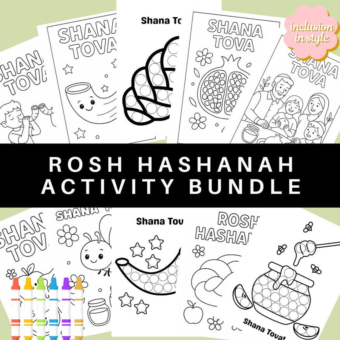 Rosh Hashanah Dot Marker Page | Shana Tova Honey Pot and Apples - Etsy