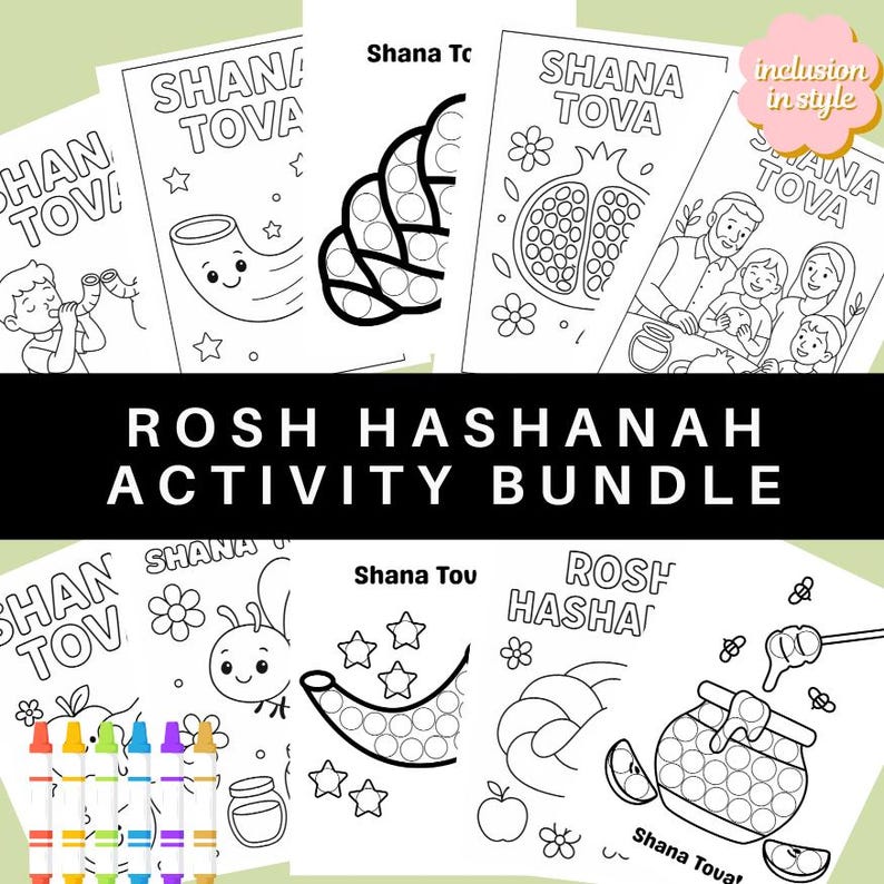Rosh Hashanah Dot Marker Page | Shana Tova Honey Pot and Apples - Etsy